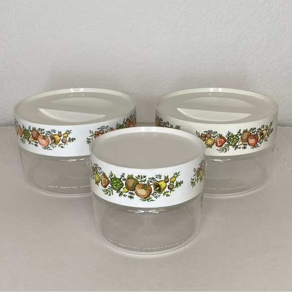 Pyrex | Kitchen | Vtg 97s Pyrex Spice Of Life See N Store Glass ...